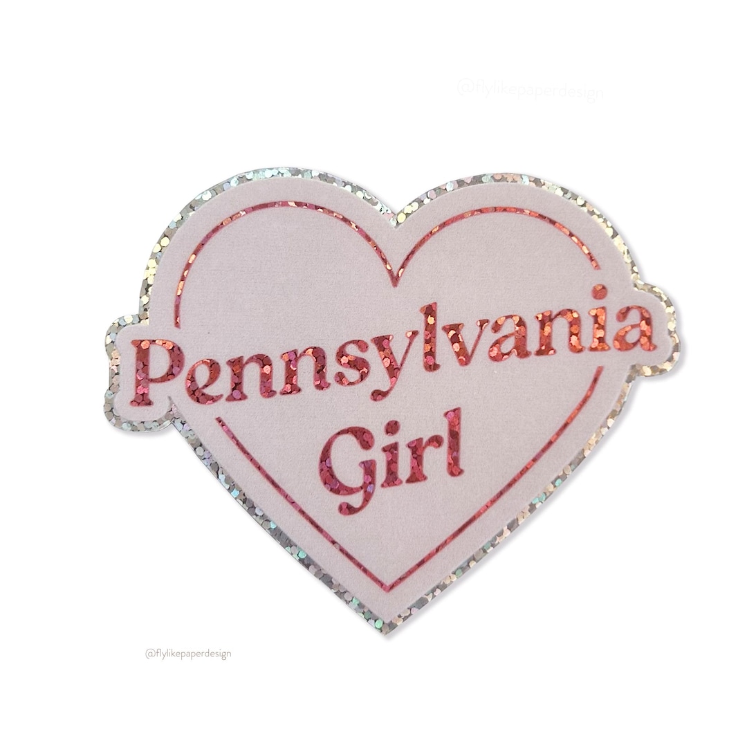 Pennsylvania Girl Glitter Heart Sticker - Etsy