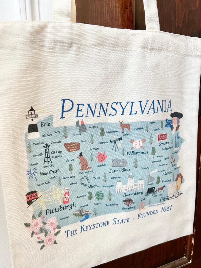 Pennsylvania Map Tote Bag - Etsy