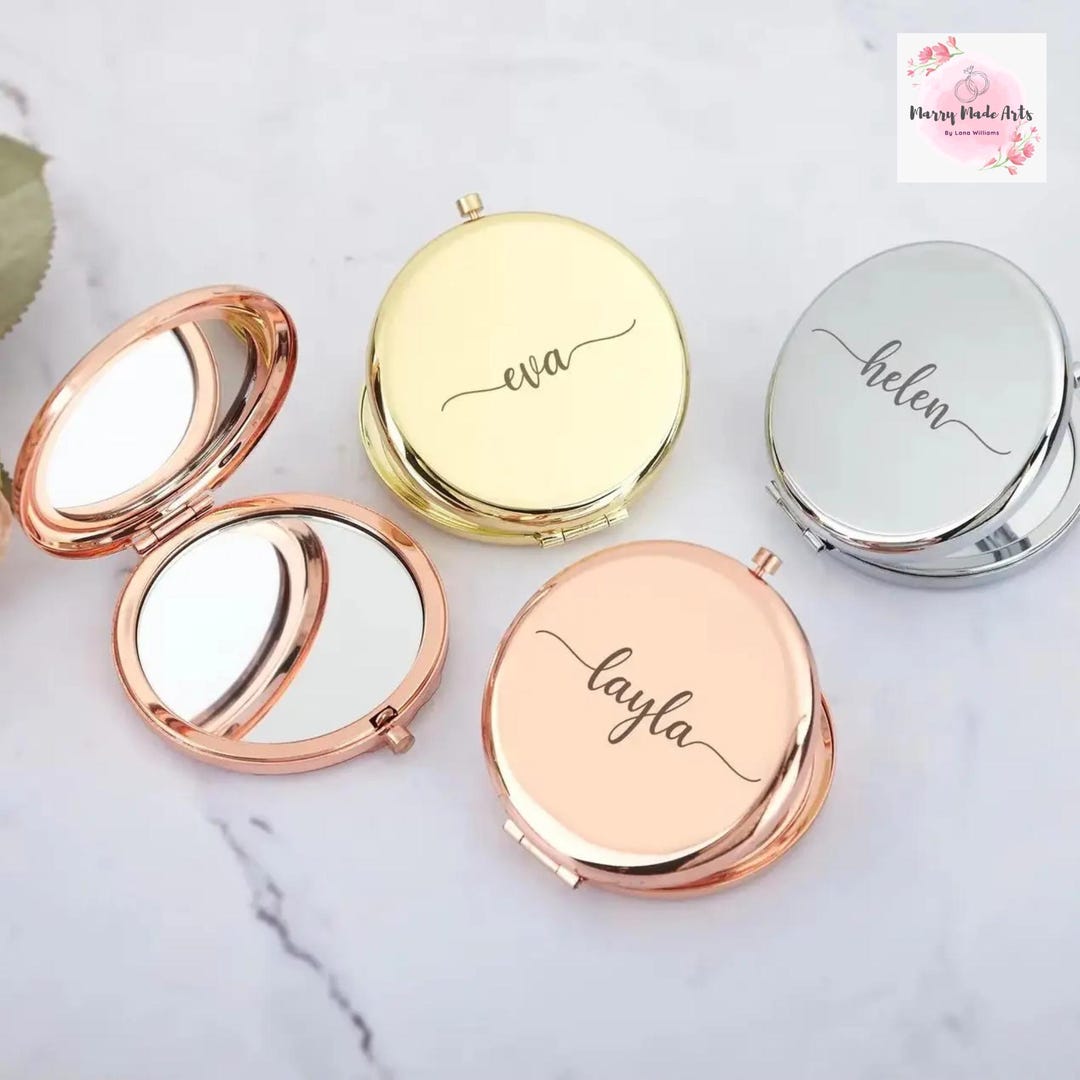 Personalized Engraved Compact Mirror, Bridesmaid Keepsake Gift - Etsy