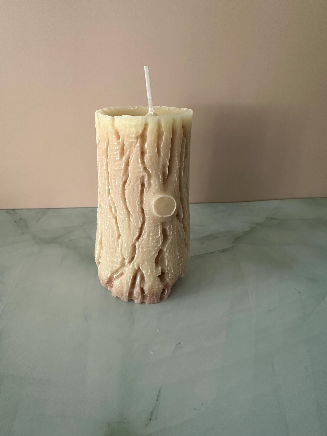 Scented Pillar Candle Log Design Vanilla Teakwood Fragrance - Etsy