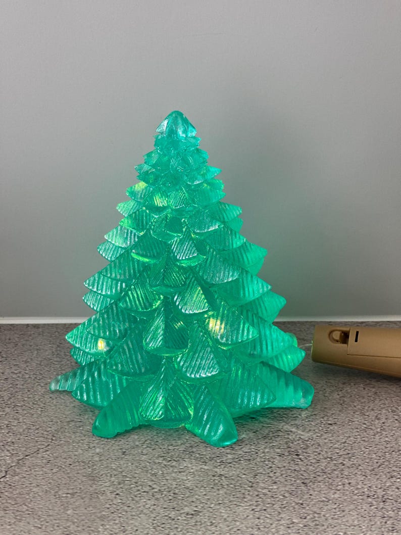 Lighted Christmas Tree Made From Resin. Translucent Green in Color. - Etsy