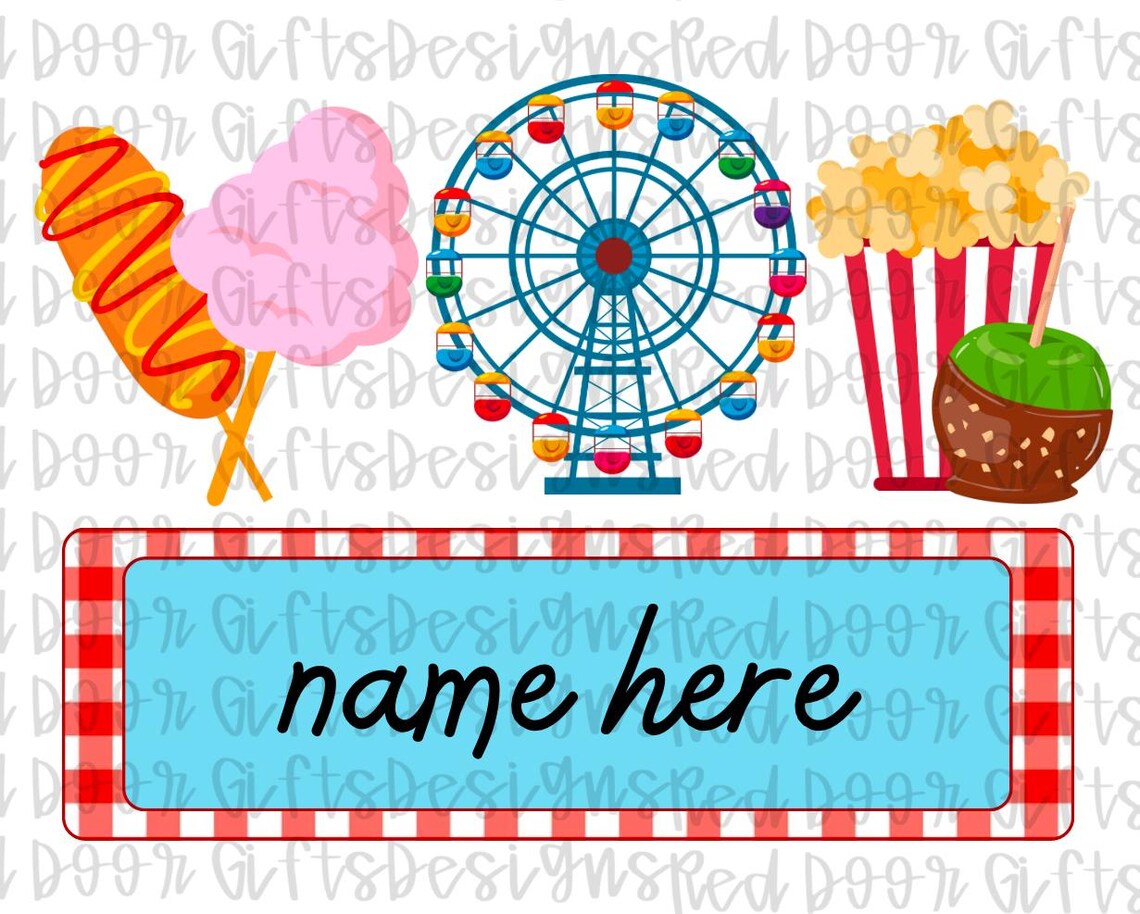 Kids Fair Name Plate Png Digital File Download - Etsy