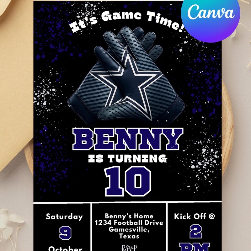 Cowboys Theme Invitations - Etsy