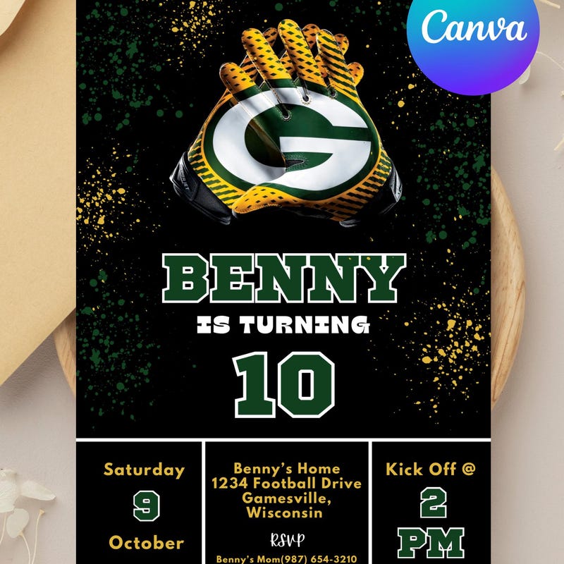 Green Bay Packers Canva - Etsy