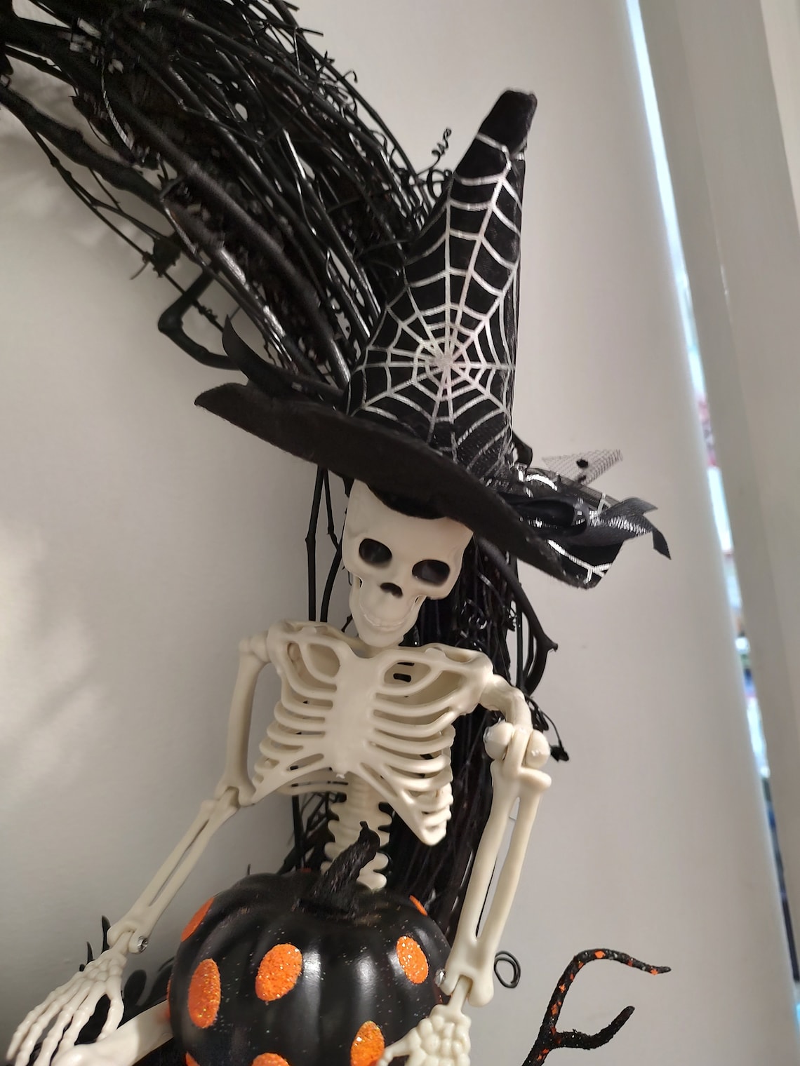 Halloween Spooky Witch Skeleton Pumpkin Wreath - Etsy
