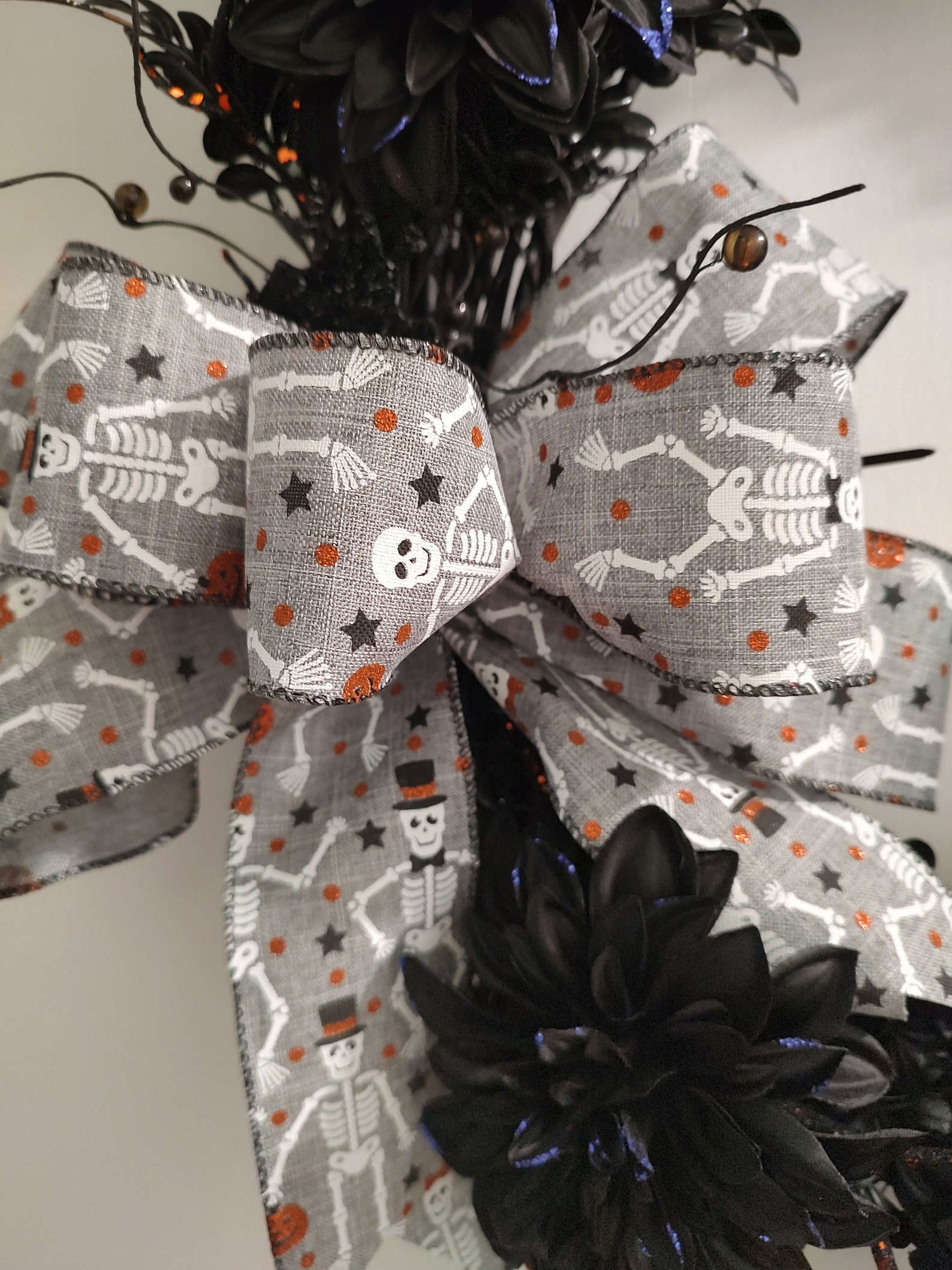 Halloween Spooky Witch Skeleton Pumpkin Wreath - Etsy