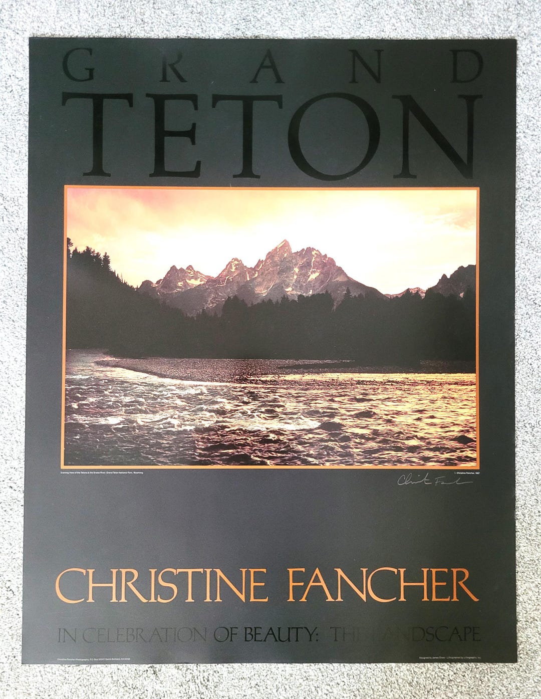 Christine Fancher Signed Grand Teton Poster Print 22"x28" 1987 — Snake ...