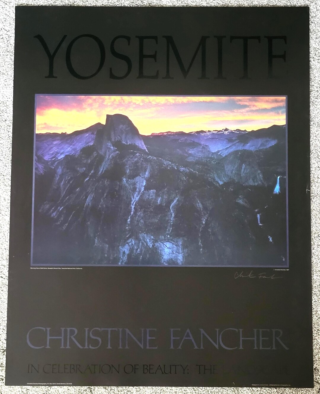 Christine Fancher Signed Yosemite Poster Print 22"x28" 1987 — Half Dome ...