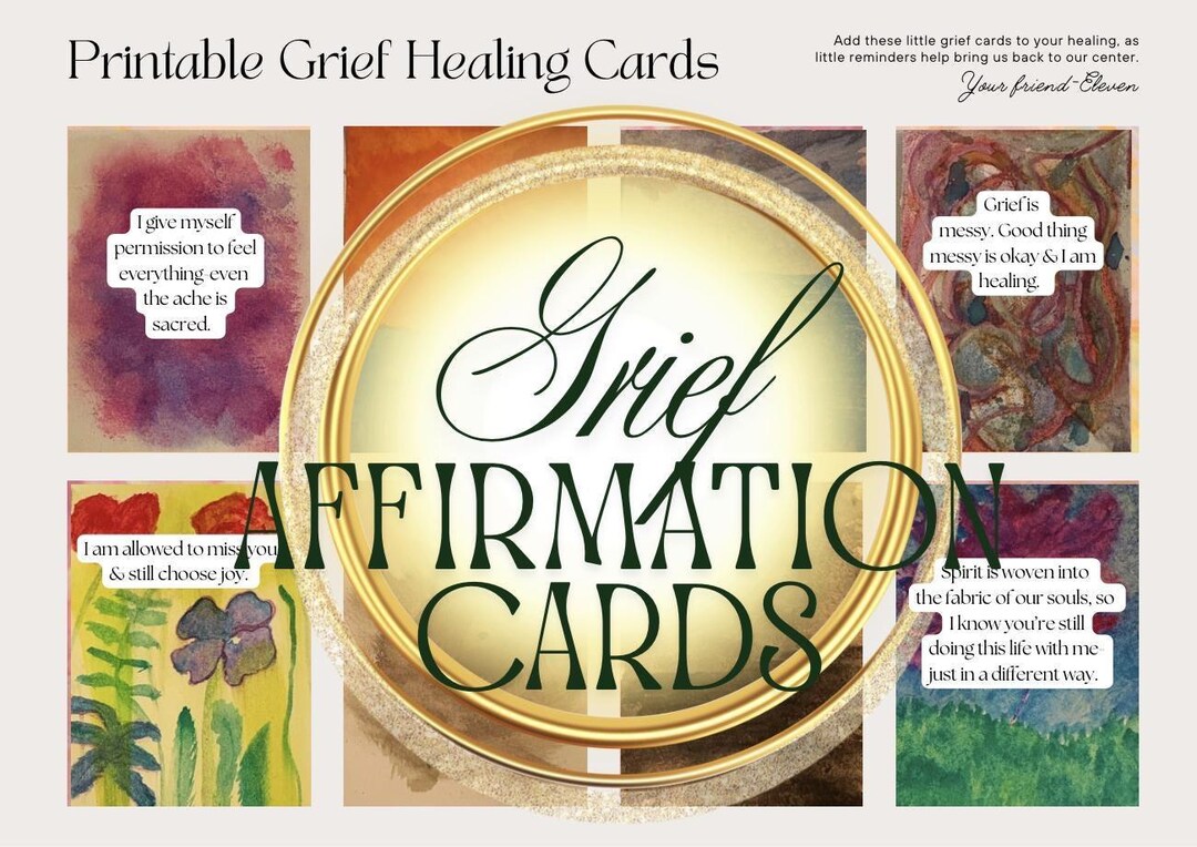 Printable Grief Healing Cards | Gentle Affirmation Deck for Loss ...