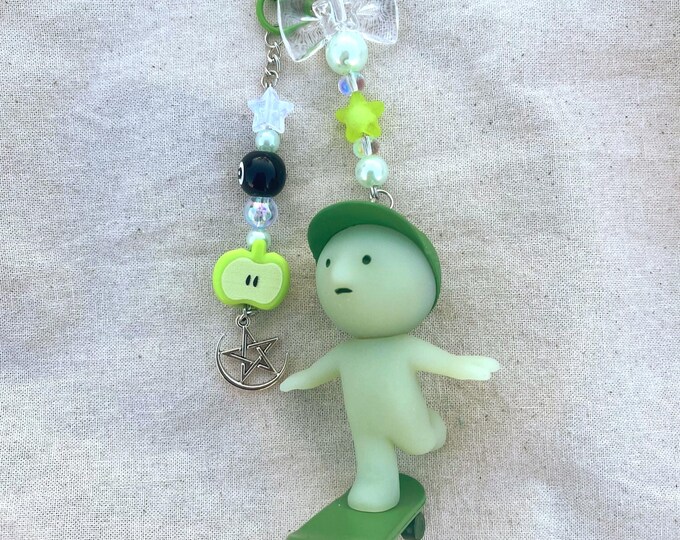 Smiski Figure Keychain With Charms | Beaded Pastel Accessory for Bags ...