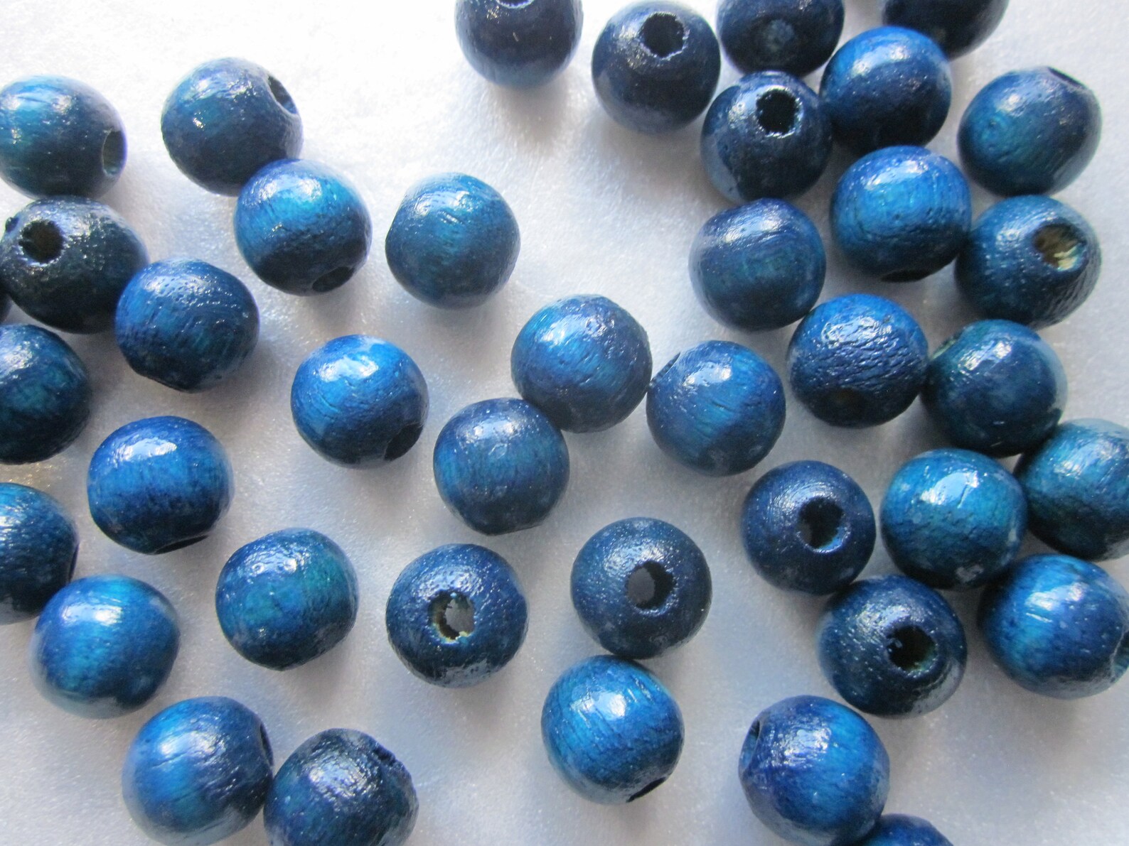 Blue Round Wood Beads 12mm 20 Beads - Etsy