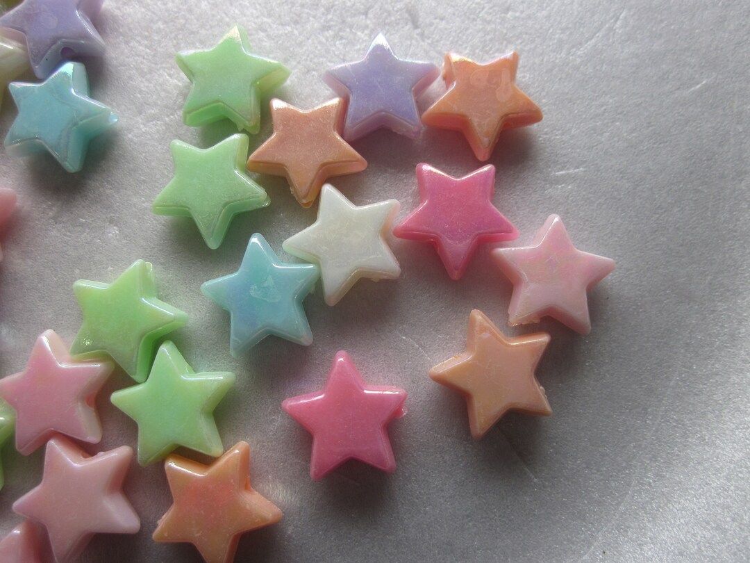 Multi Color Star Acrylic Beads 14x5mm 12 Beads - Etsy