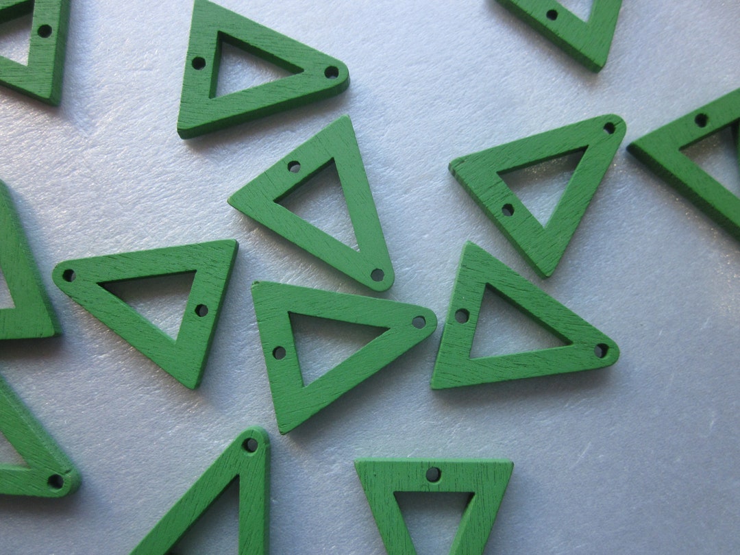 Green Wood Triangle Connectors 21mm 8 Connectors - Etsy