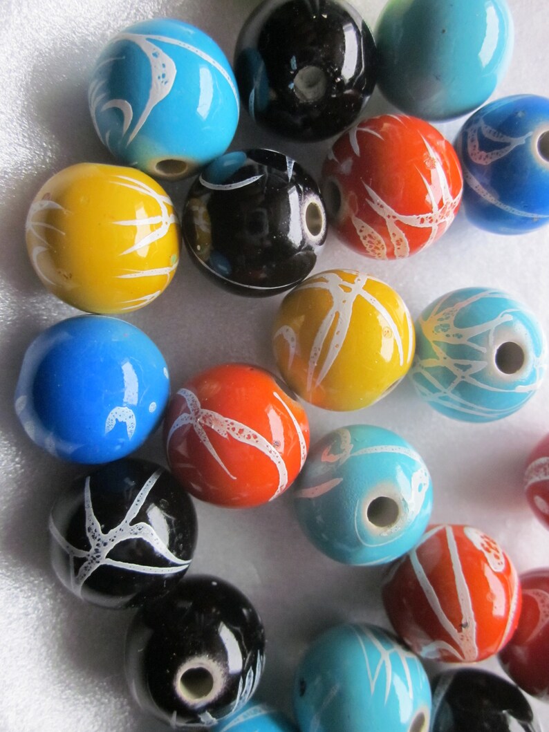 Mixed Color Round Acrylic Chunky Beads 16mm 12 Beads - Etsy