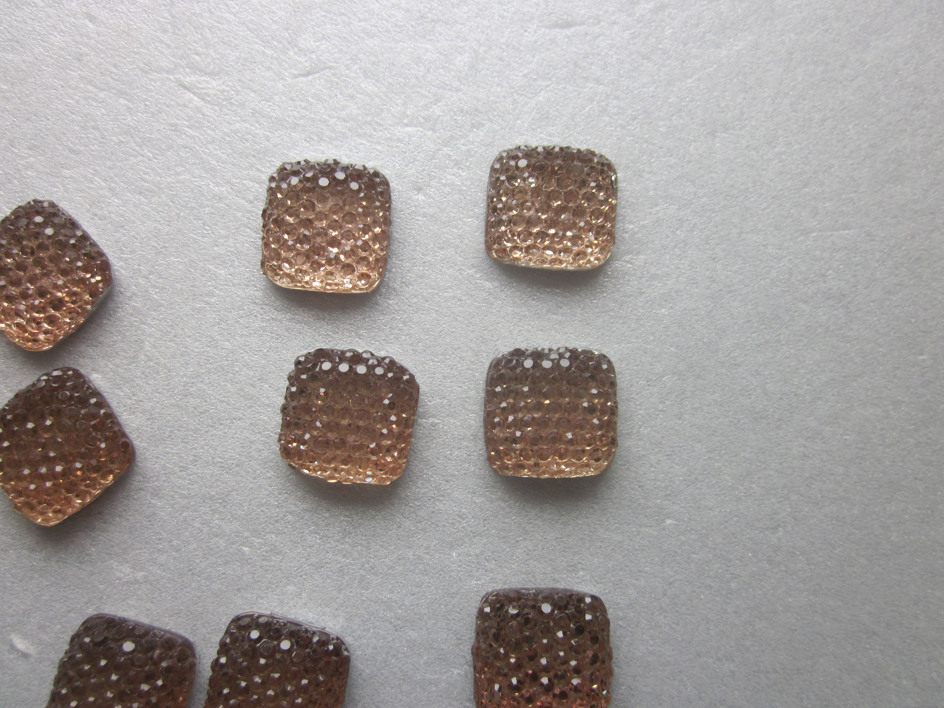 Resin Rhinestone Square Cabochons 12mm 12 Cabochons - Etsy España
