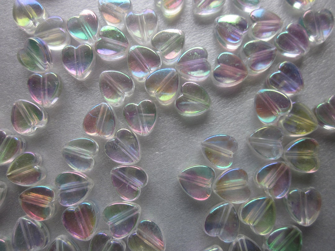 Clear Multi Color Heart Acrylic Beads 8mm 18 Beads - Etsy
