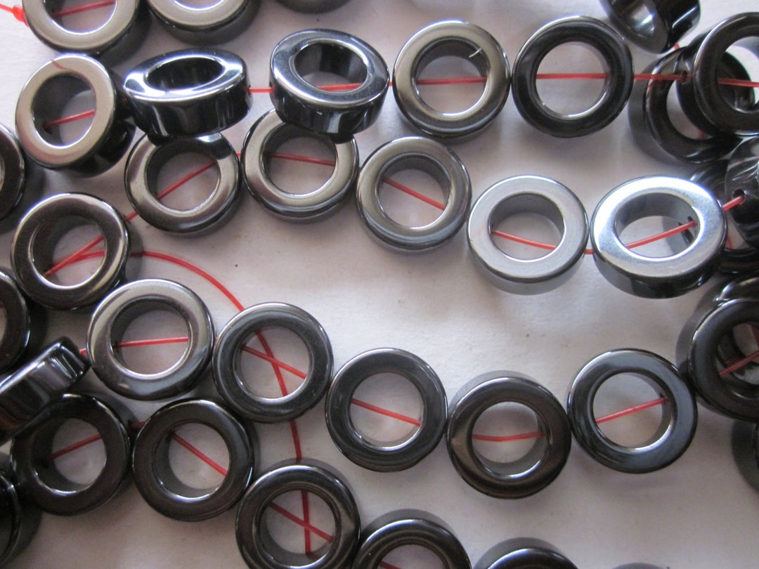 Non Magnetic Synthetic Hematite Donut Beads 12mm 12 Beads - Etsy