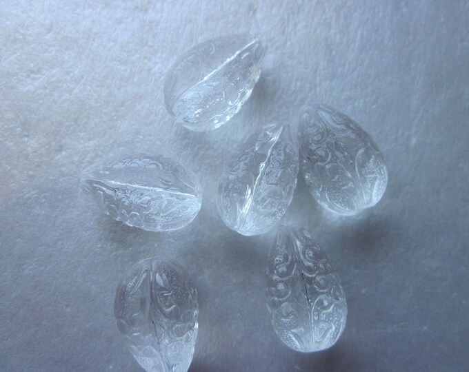 Clear Textured Teardrop Acrylic Beads 18.5mm 8 Beads - Etsy