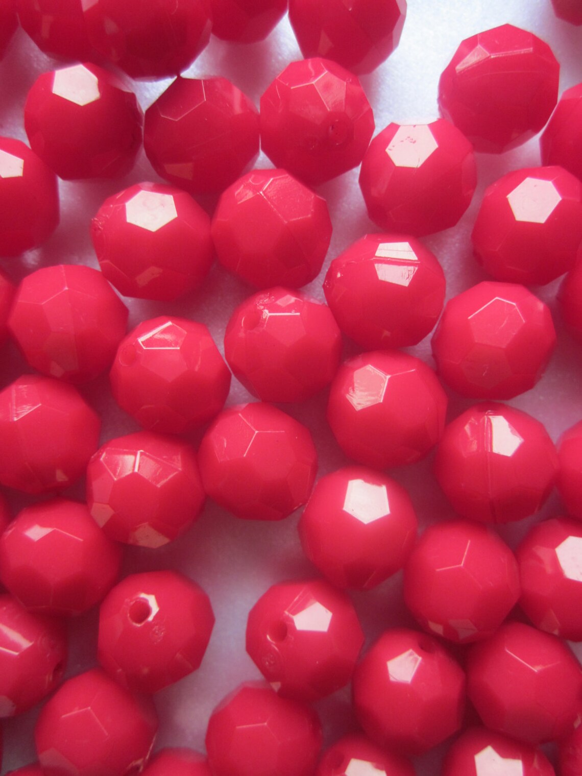 Red Faceted Acrylic Beads 12mm 20 Beads - Etsy