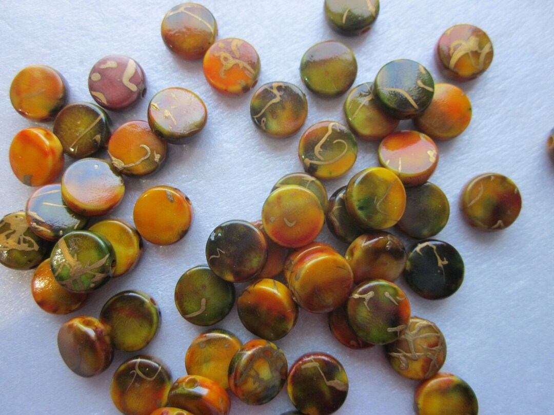 Multi Color Coin Acrylic Beads 9mm 24 Beads - Etsy