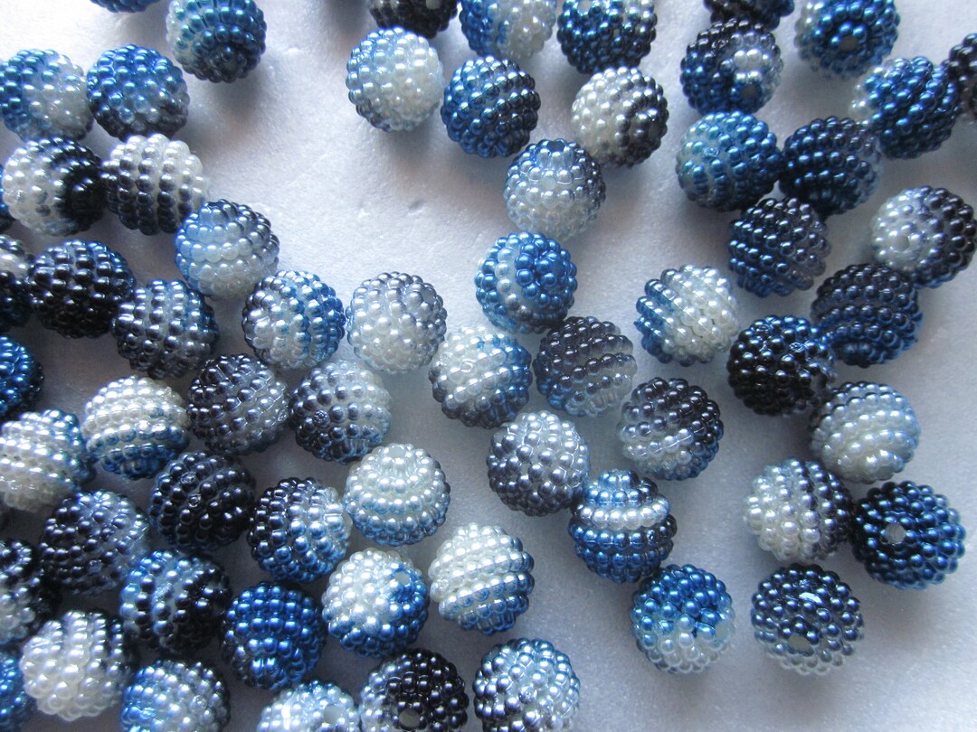Blue Multi Color Razzleberry Acrylic Beads 10mm 12 Beads - Etsy