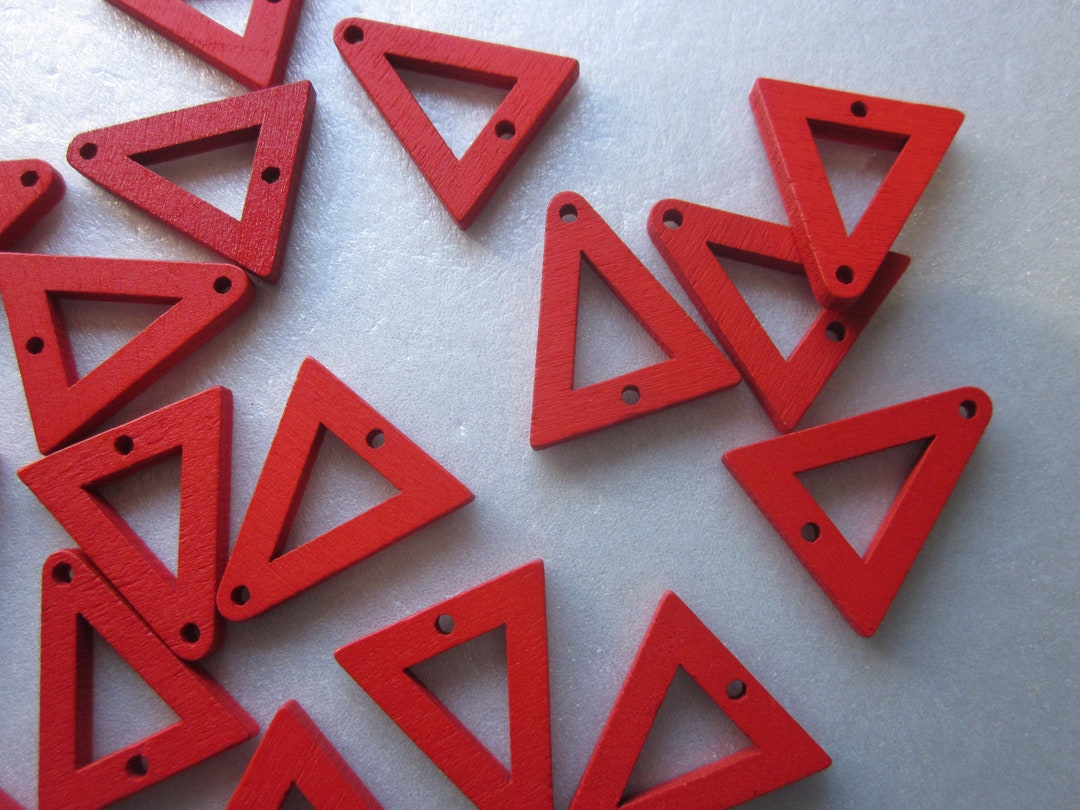Red Wood Triangle Connectors 21mm 8 Connectors - Etsy