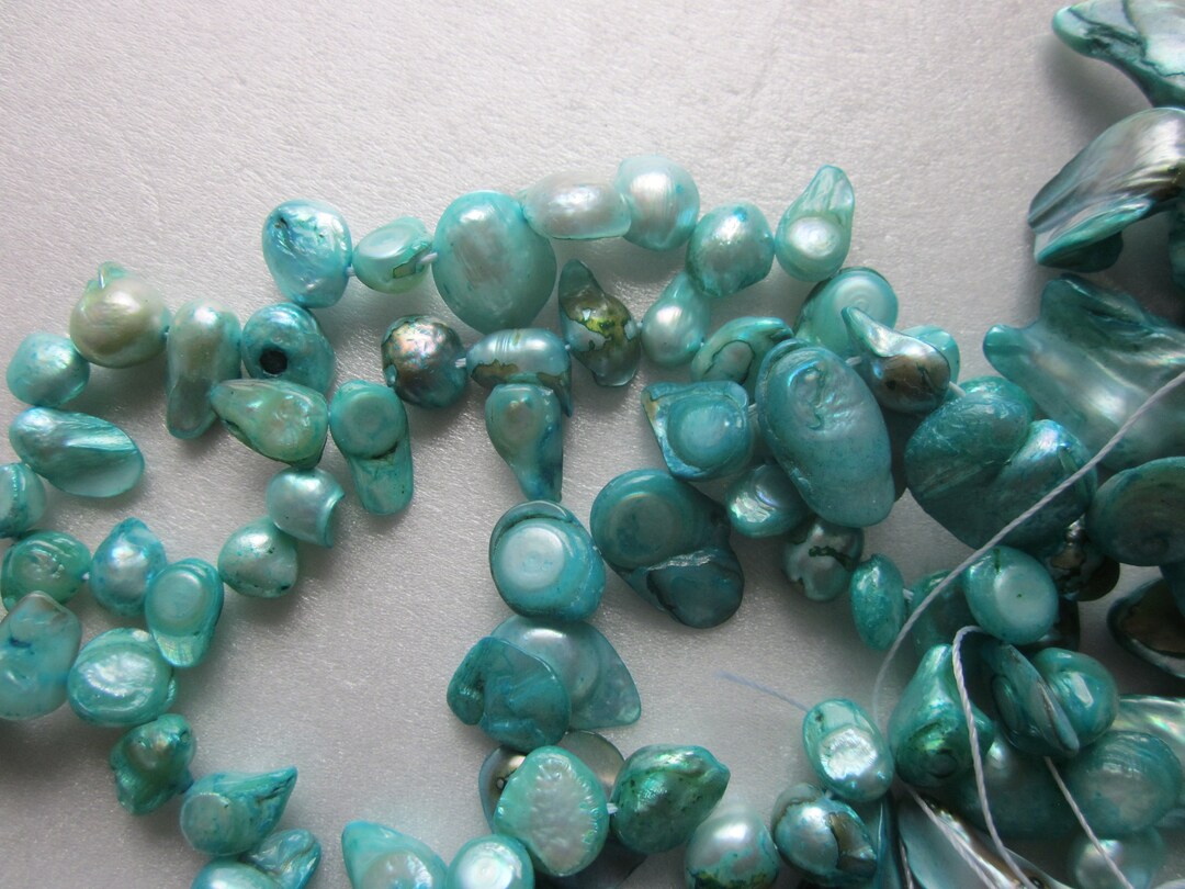 Blue Pearl Shell Beads 7-17mm 24 Beads - Etsy