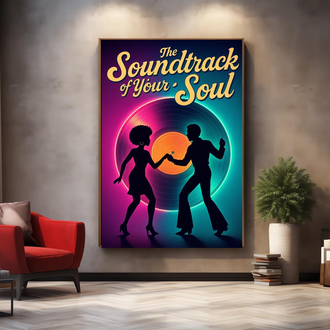 Soul Train Disco Poster, Retro 70s Dance Art Print, Funk Wall Decor ...