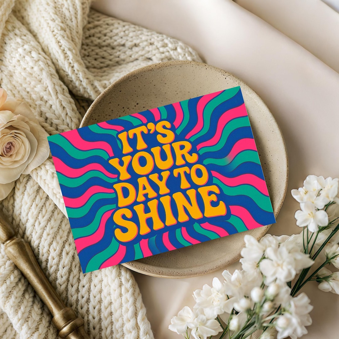 Psychedelic Birthday Card: Retro Funky Celebration (digital Download ...