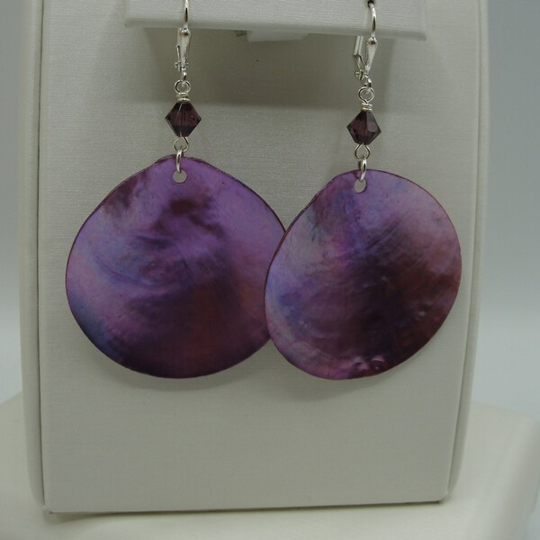 Purple Shell Earrings - Etsy
