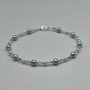 Wedding Anklet, Blue Wedding Anklet, Swarovski Pearl Wedding Anklet ...
