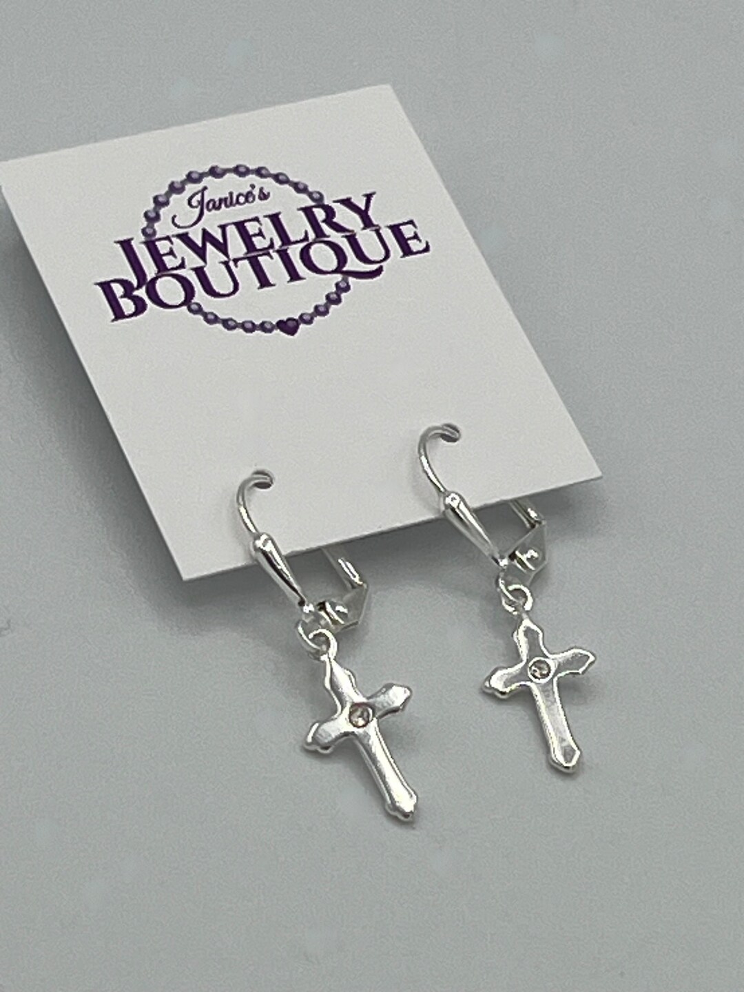 Cross Earrings, Sterling Silver Cross Earrings, Communion Earrings ...