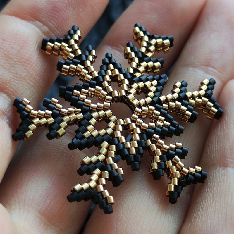 Snowflake Pattern Bead - Etsy