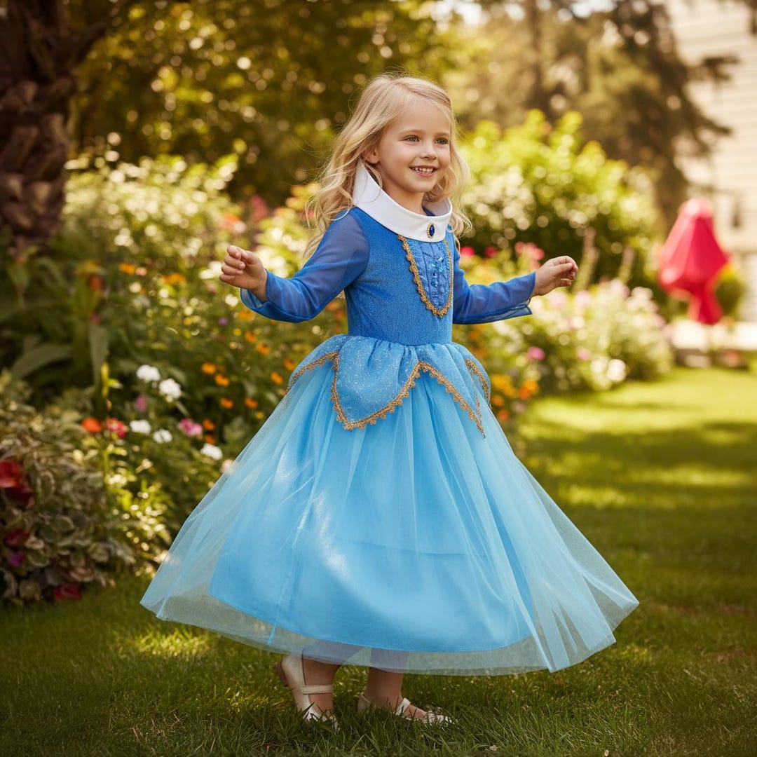 Blue Princess Dress for Girls – Rapunzel Dress, Birthday & Halloween ...