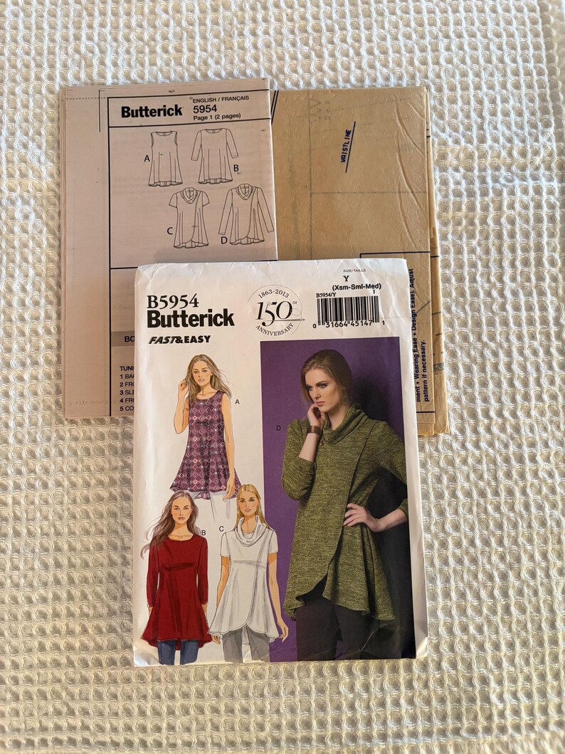 Butterick Tunic Top Paper Sewing Pattern: Fit and Flate With Shaped Hem ...