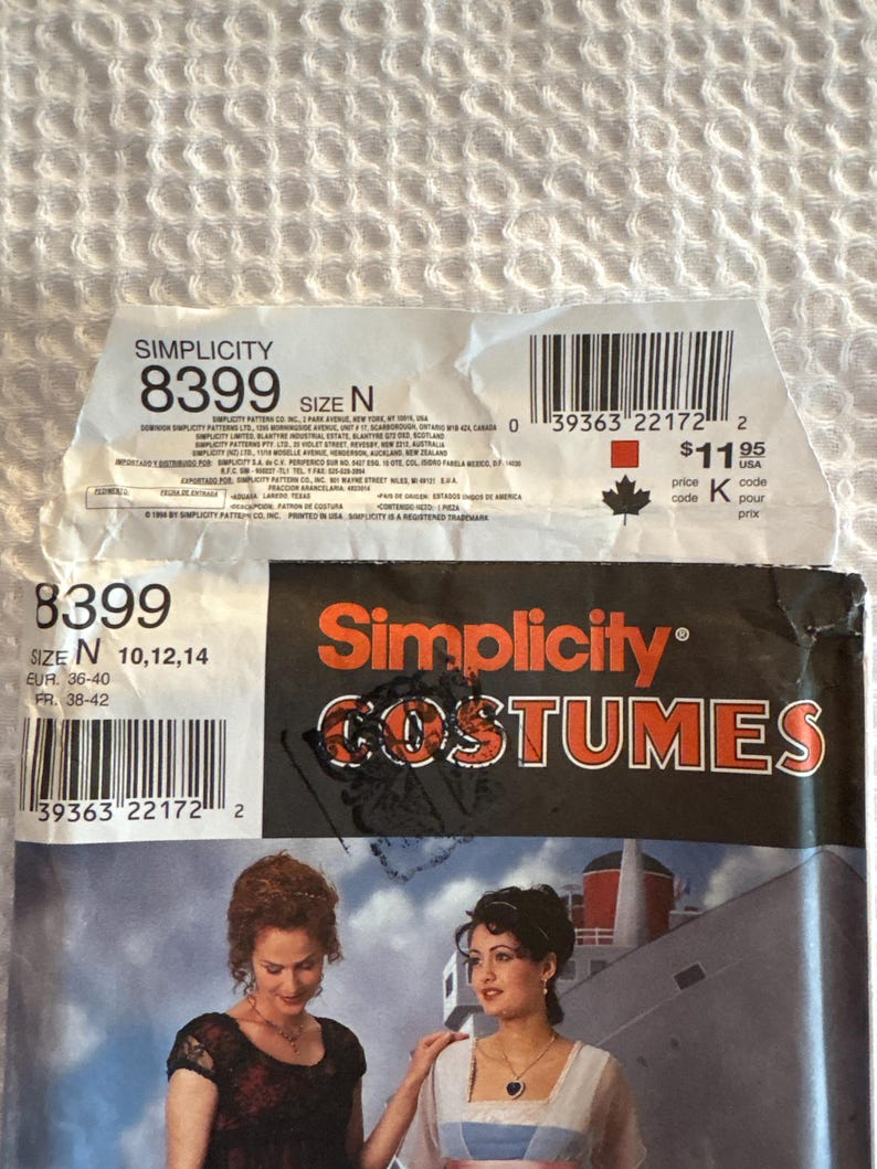 Titanic Rose Jump Dress Sewing Pattern: Simplicity 8399, Sizes 10-14 ...
