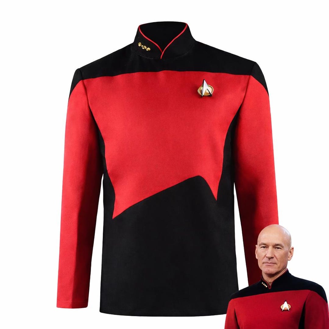 Sci-fi Command Uniform Costume, Red Black Officer Shirt, Handmade ...