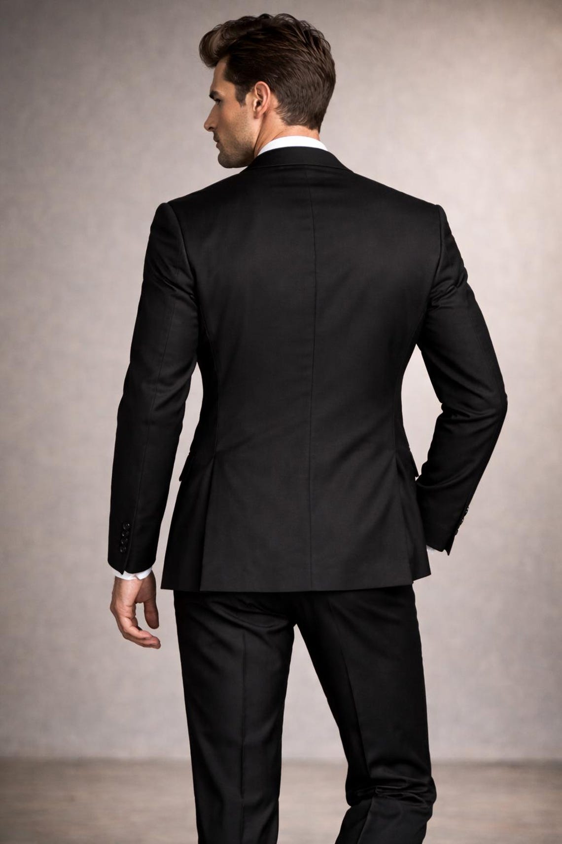 Men’s Black 3 Piece Suit Tailored Fit | Formal Wedding Tuxedo Set ...