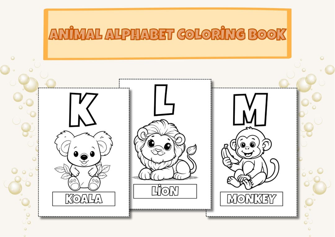 Alphabet Animal Coloring Pages for Kids | ABC Learning Letters ...