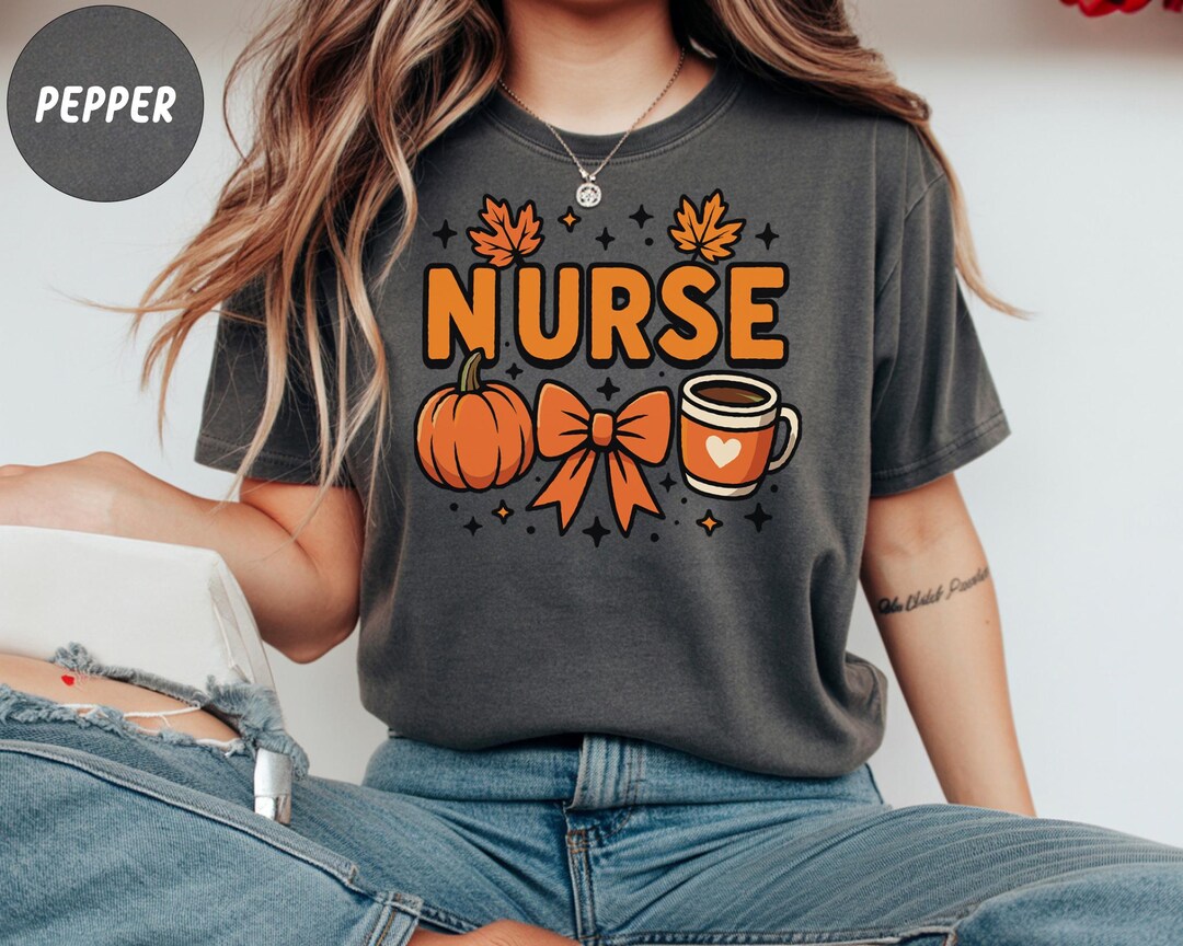 Fall Nurse PNG, Nurse Pumpkin PNG, Thanksgiving Nurse PNG, Cute Fall ...
