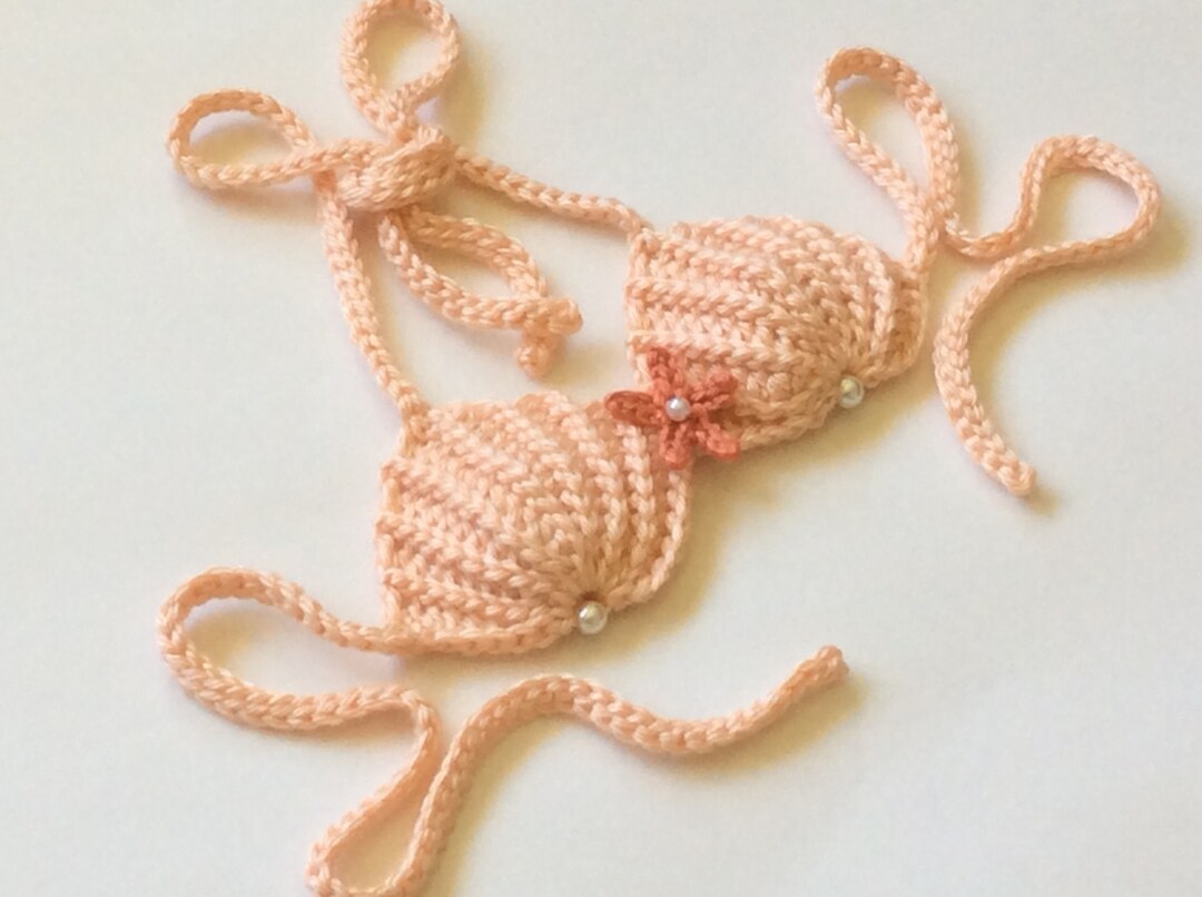 Crochet Seashell Mermaid Top, Shell Bikini Costume,peach/mango Crochet ...