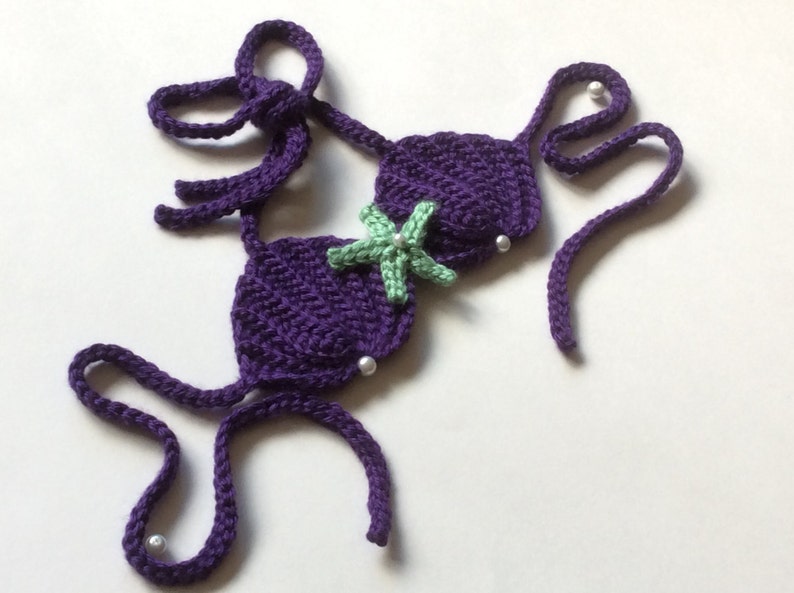 Crochet Seashell Mermaid TOP Shell Bikini Costume Hawaiian | Etsy