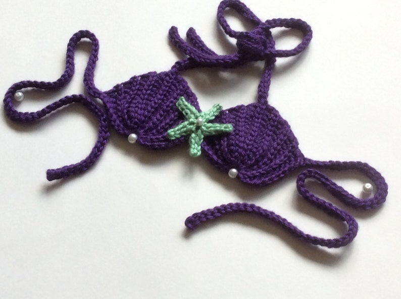 Crochet seashell mermaid TOP shell bikini costume Hawaiian | Etsy