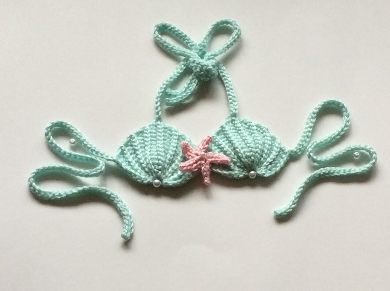 Crochet seashell mermaid topshell bikini costumesea shell | Etsy