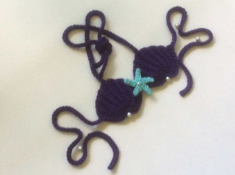 Crochet seashell mermaid TOP shell bikini costume Hawaiian | Etsy