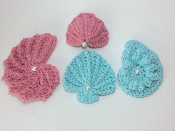 Crochet PATTERNSset of 4 seashell patterns sea shell | Etsy