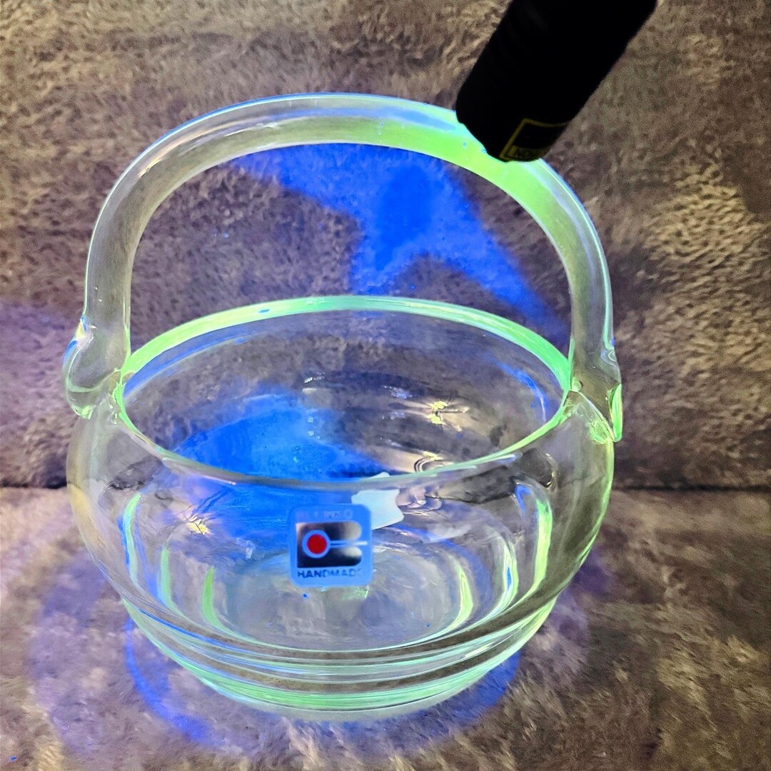 Blenko Art Glass Handmade RARE Basket Glows Milton USA Vintage Hand ...
