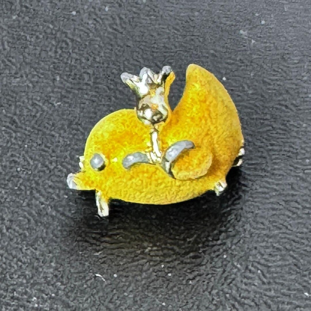 Vintage Flocked Yellow Bird Kitsch Brooch Mid Century Modern Figural ...