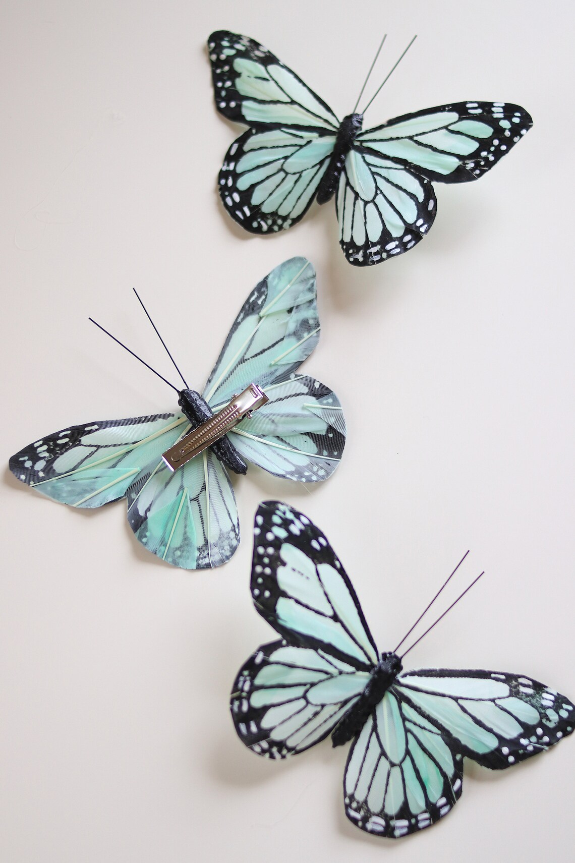 Sky Monarch Butterfly Hair Clips Set of 3 Ready to Ship - Etsy