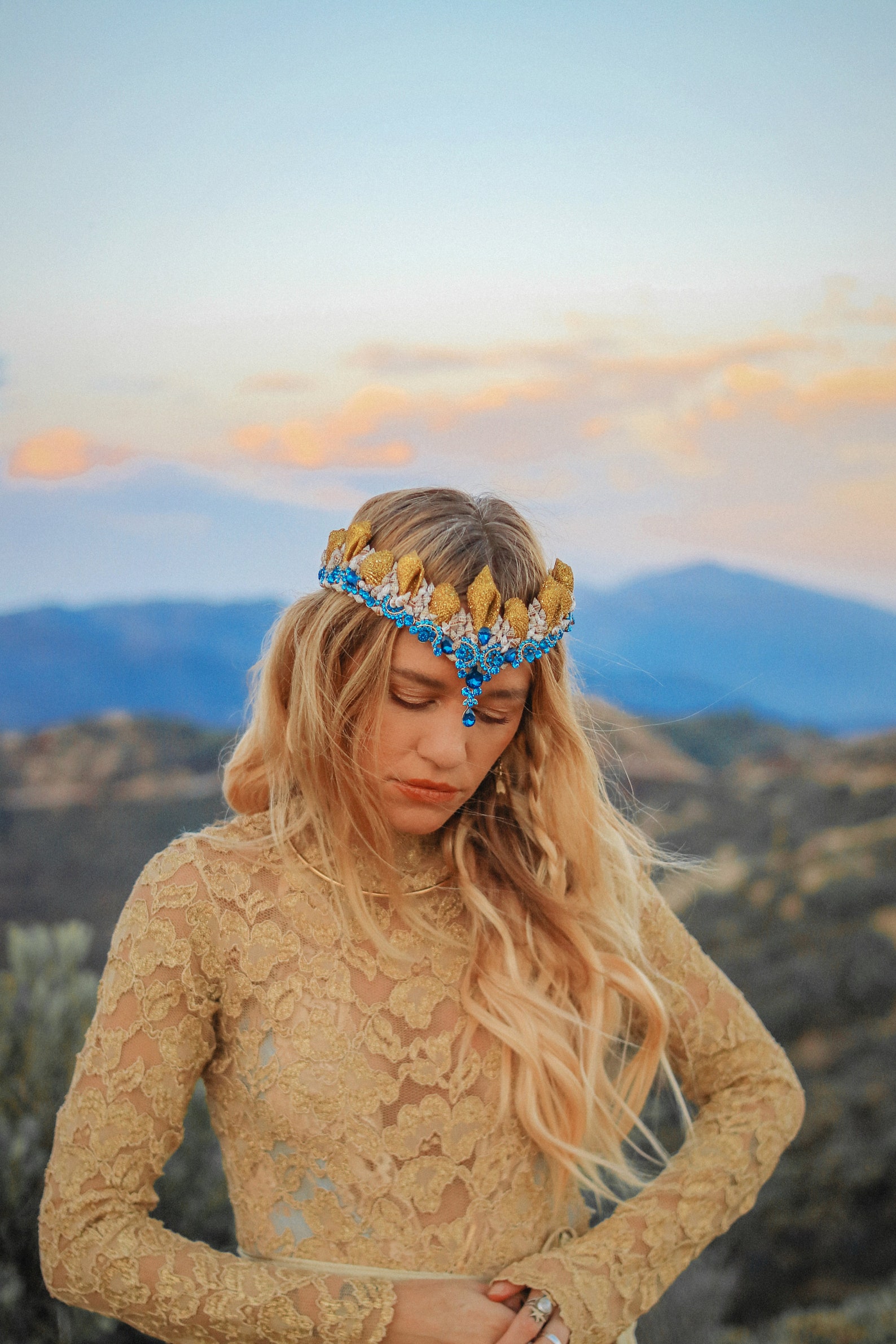 Faelyn Mermaid Crown in Sapphire - Etsy